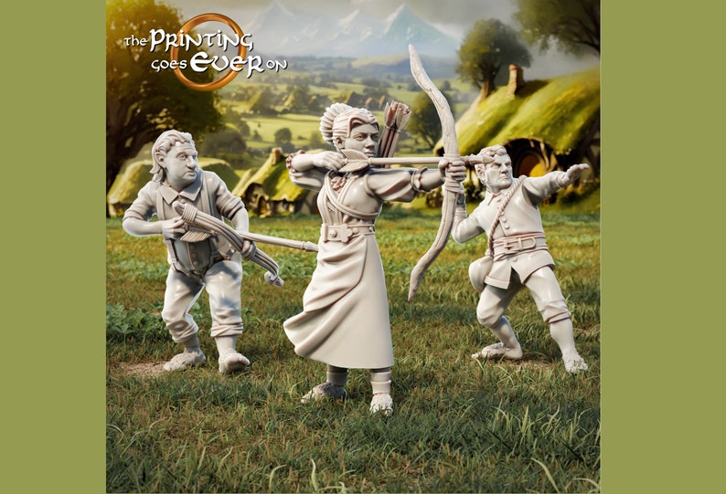 Halfling, Hobbit, Male, Female, Commoner, Archer, Stone Thrower, Small ...