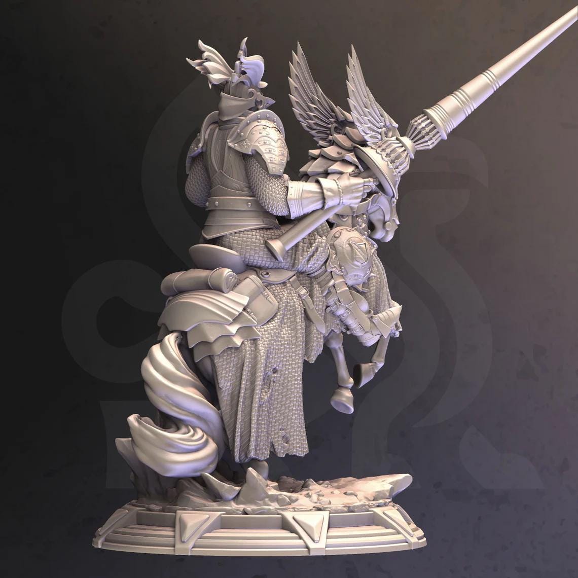 Paladin, Warrior, Lance, Mounted, Full Plate, Full Helm, Horse Barding ...