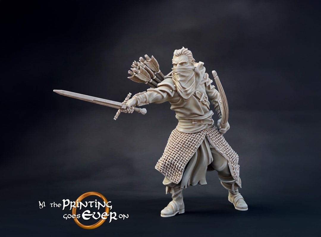 Human, Male, Ranger, Fighter, Warrior, Long Sword, Long Bow, Chain Mail ...