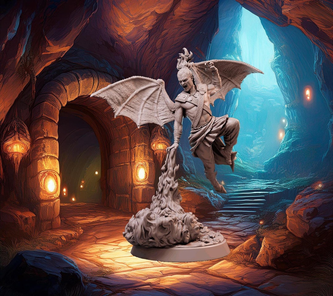 Human, Male, Sorcerer, Magic User, Casting Spell, Wings, Fire, Flying ...