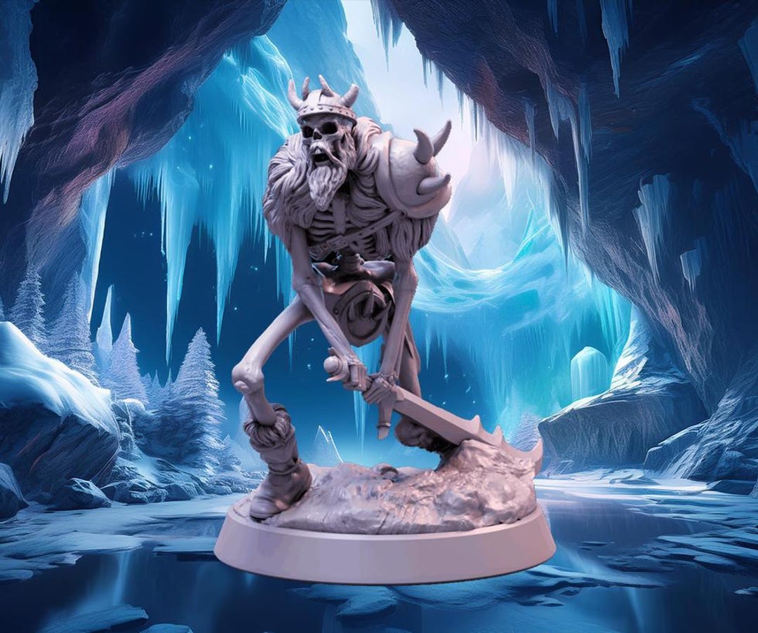 Skeleton, Undead, Barbarian, Fighter, Warrior, Beard, Helm, Falchion ...