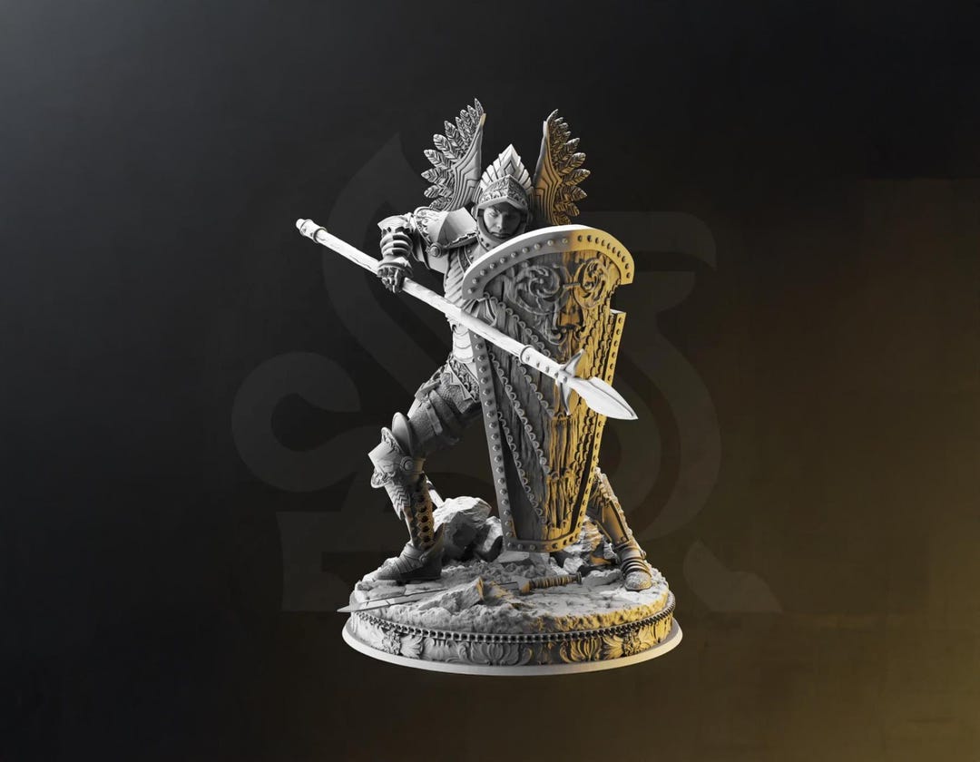 Human, Male, Paladin, Warrior, Spear, Tower Shield, Full Plate, Full ...