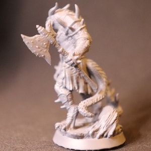 Dragonborn, Male, Fighter, Barbarian, Unarmored, Snarling, Wielding Axe ...
