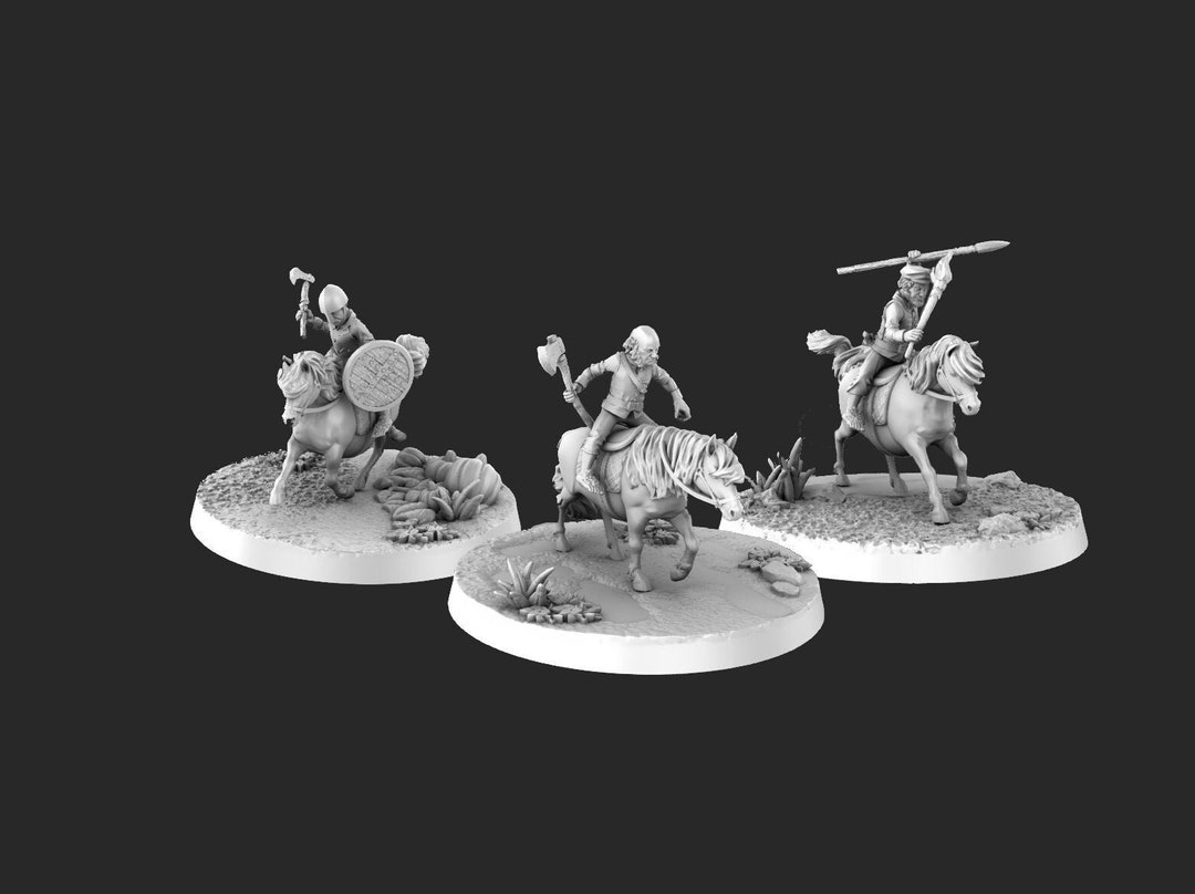 Halfling, Hobbit, Male, Commoner, Mounted, Militia, Spear, Helm, Hand ...