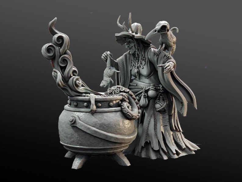 Hag, Woman, Old Lady, Witch, Female, Gypsy, Cauldron, Crow, Fumes ...