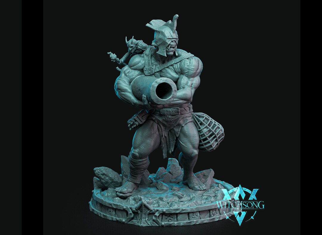 Ogre Mortar Specialist, Imp, Monster, Fighter, Cannon, Helm, Muscular ...