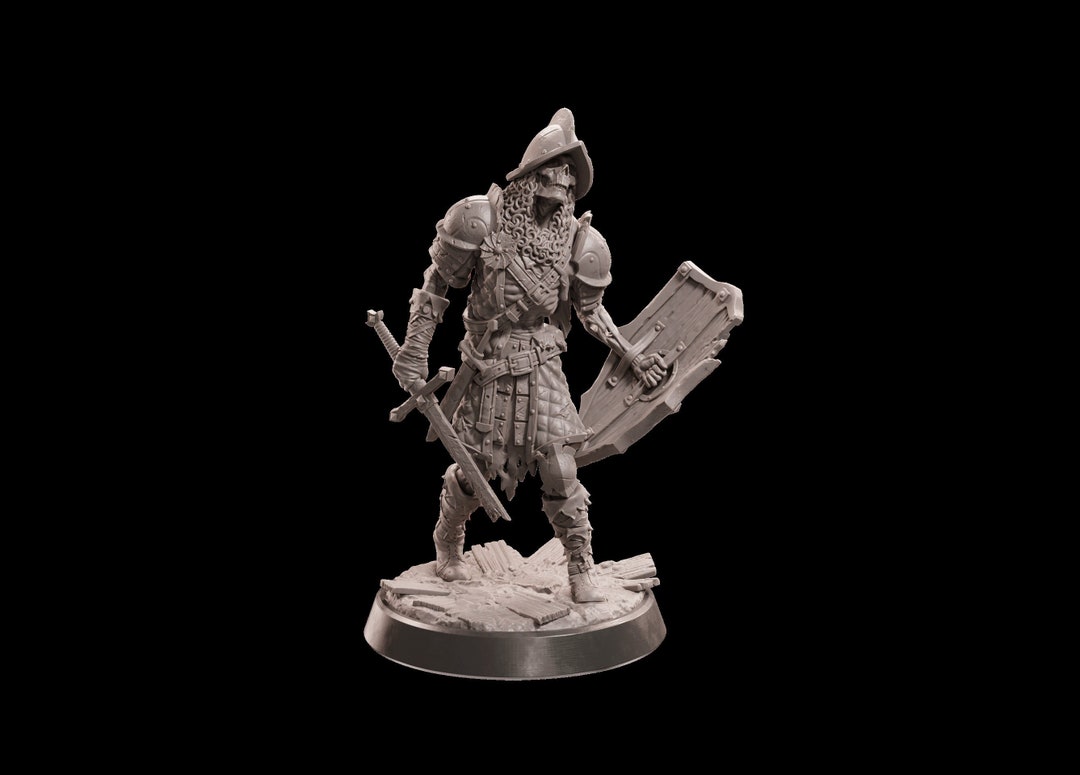 Skeleton, Undead, Fighter, Warrior, Long Sword, Shield, Swinging ...