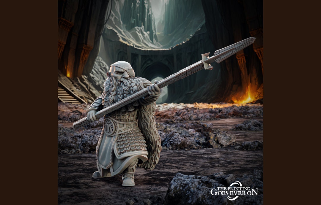 Male, Dwarf, Mavir the Warden, Maznar, Royalty, Warrior, Fighter, Spear ...