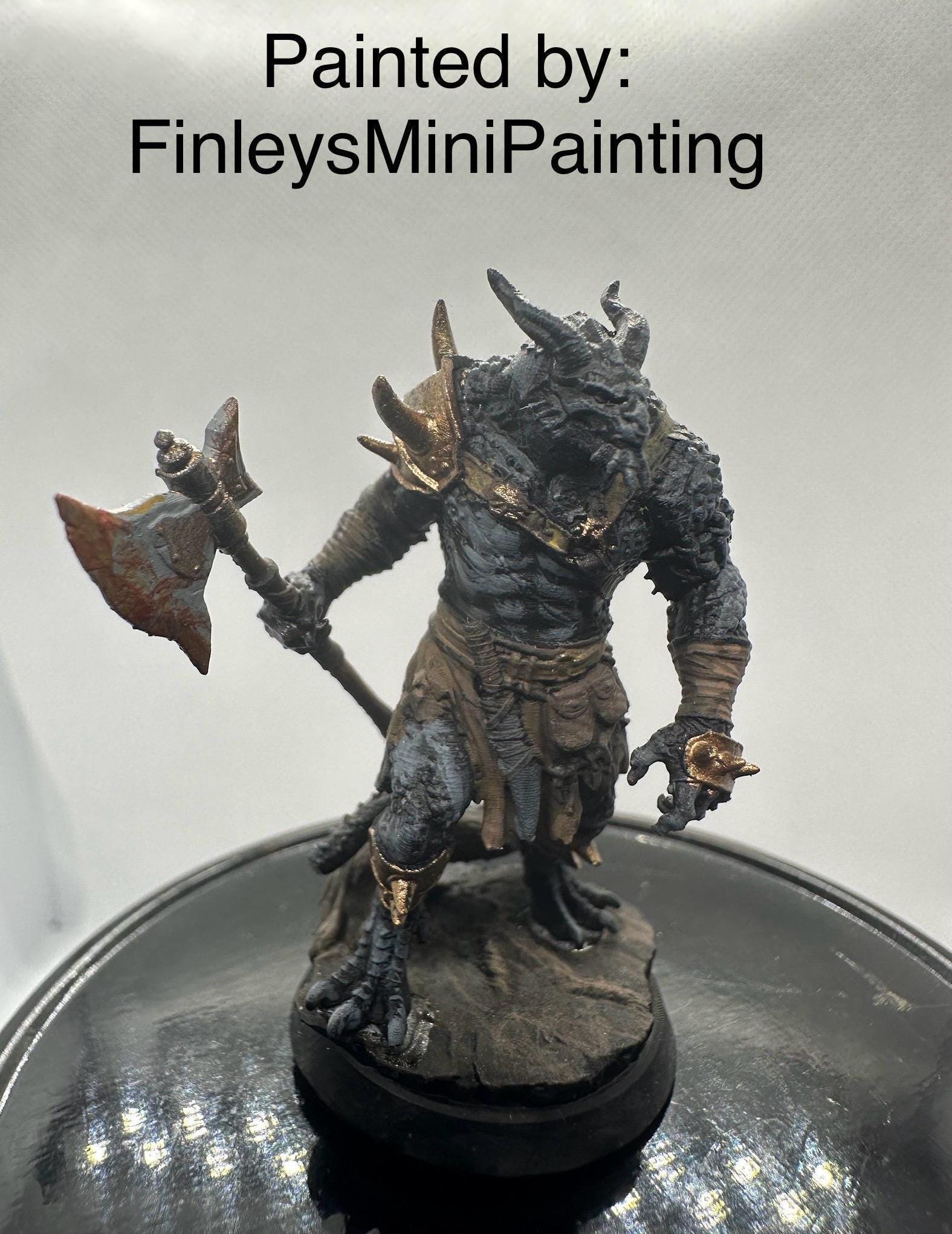 Dragonborn, Male, Fighter, Barbarian, Unarmored, Snarling, Wielding Axe ...