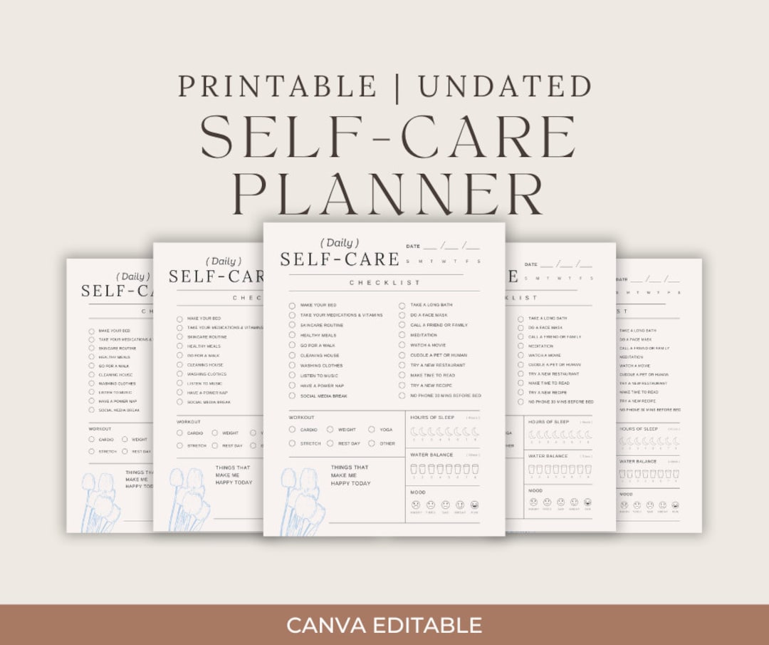 Minimal Self Care Planner, Personal Journal, Gratitude Notebook, Self ...