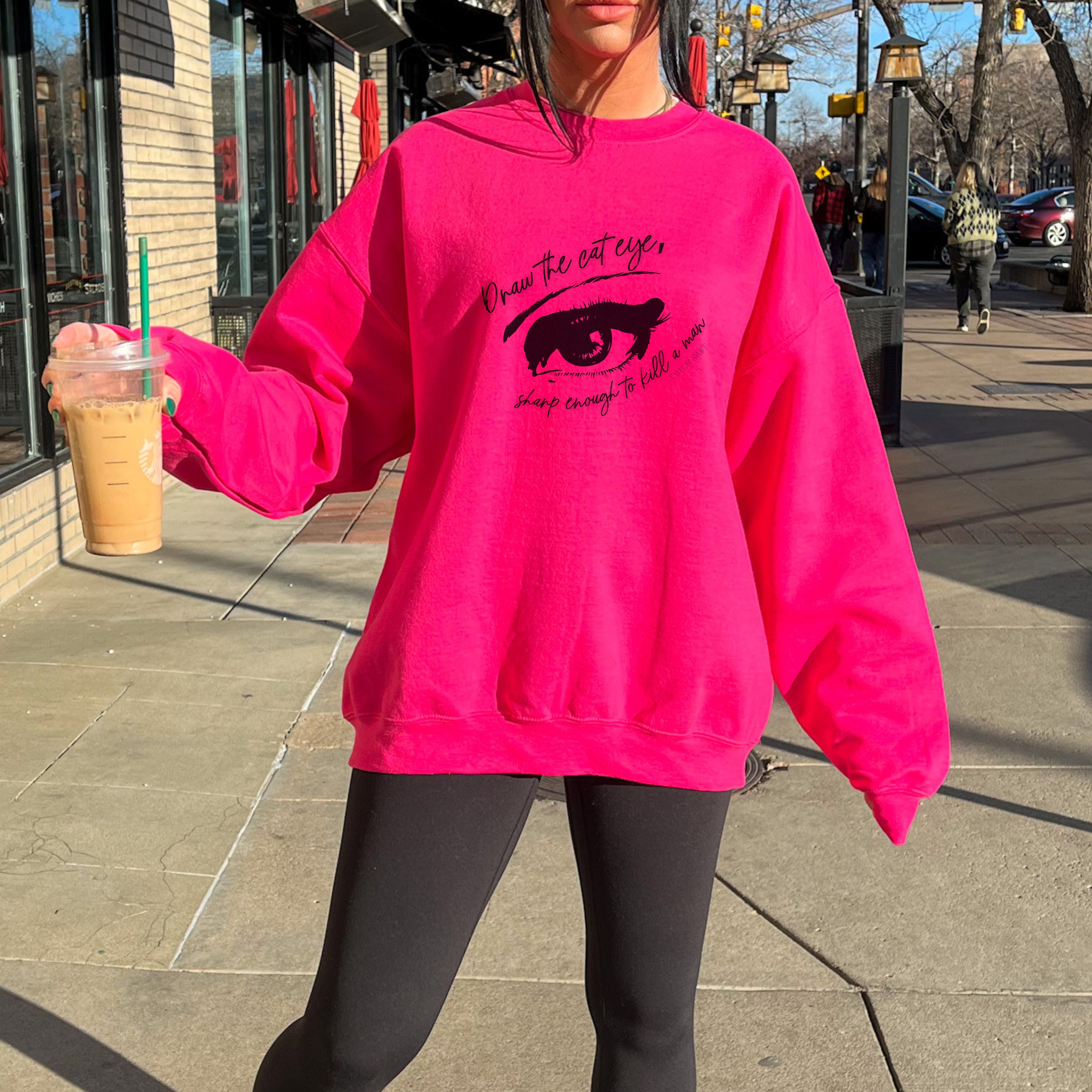 Draw The Cat Eye Sweatshirt Taylor Swift Crewneck Sweatshirt Etsy