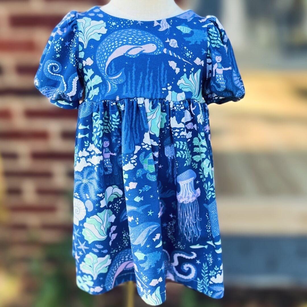 Under the Magical Sea Dress, Girls Ocean, Mermaid, Narwhal Dress - Etsy