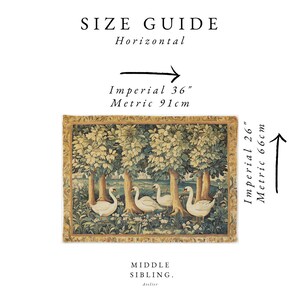 Vintage Swan Tapestry Wall Hanging Gold Border Medieval Design Room ...