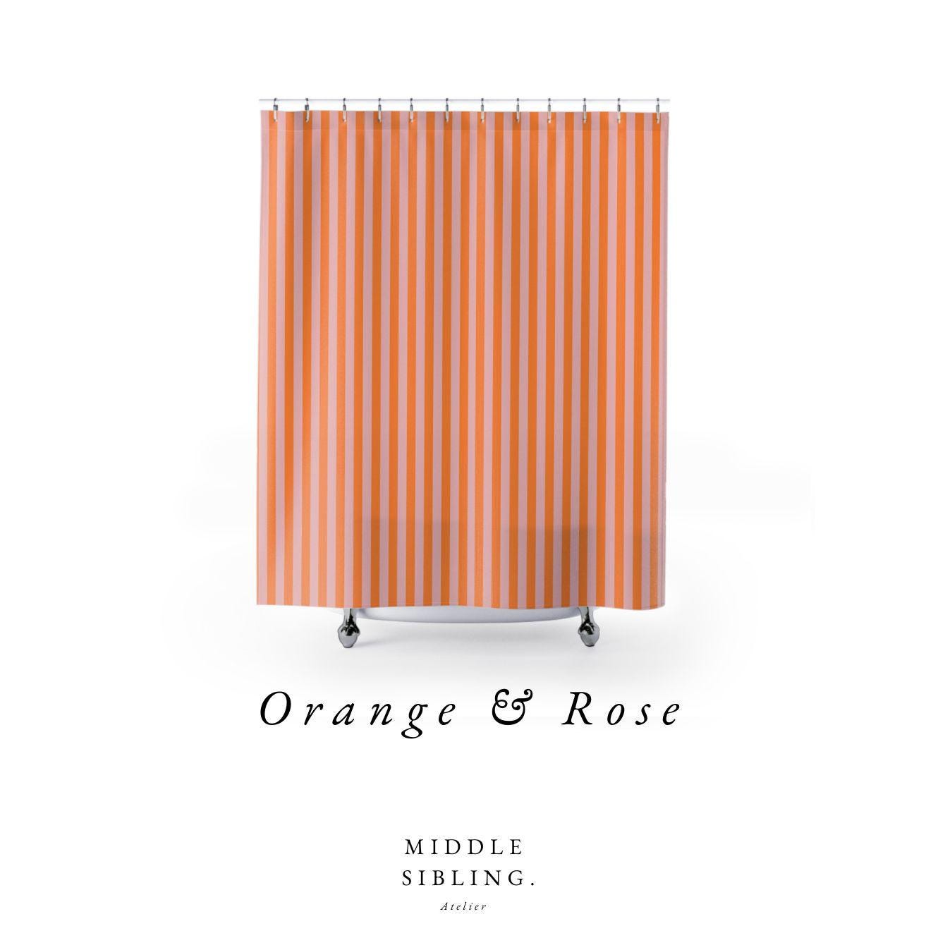 Retro Stripe Shower Curtain for Bath Vintage Bathroom Decor Bold Stripe ...