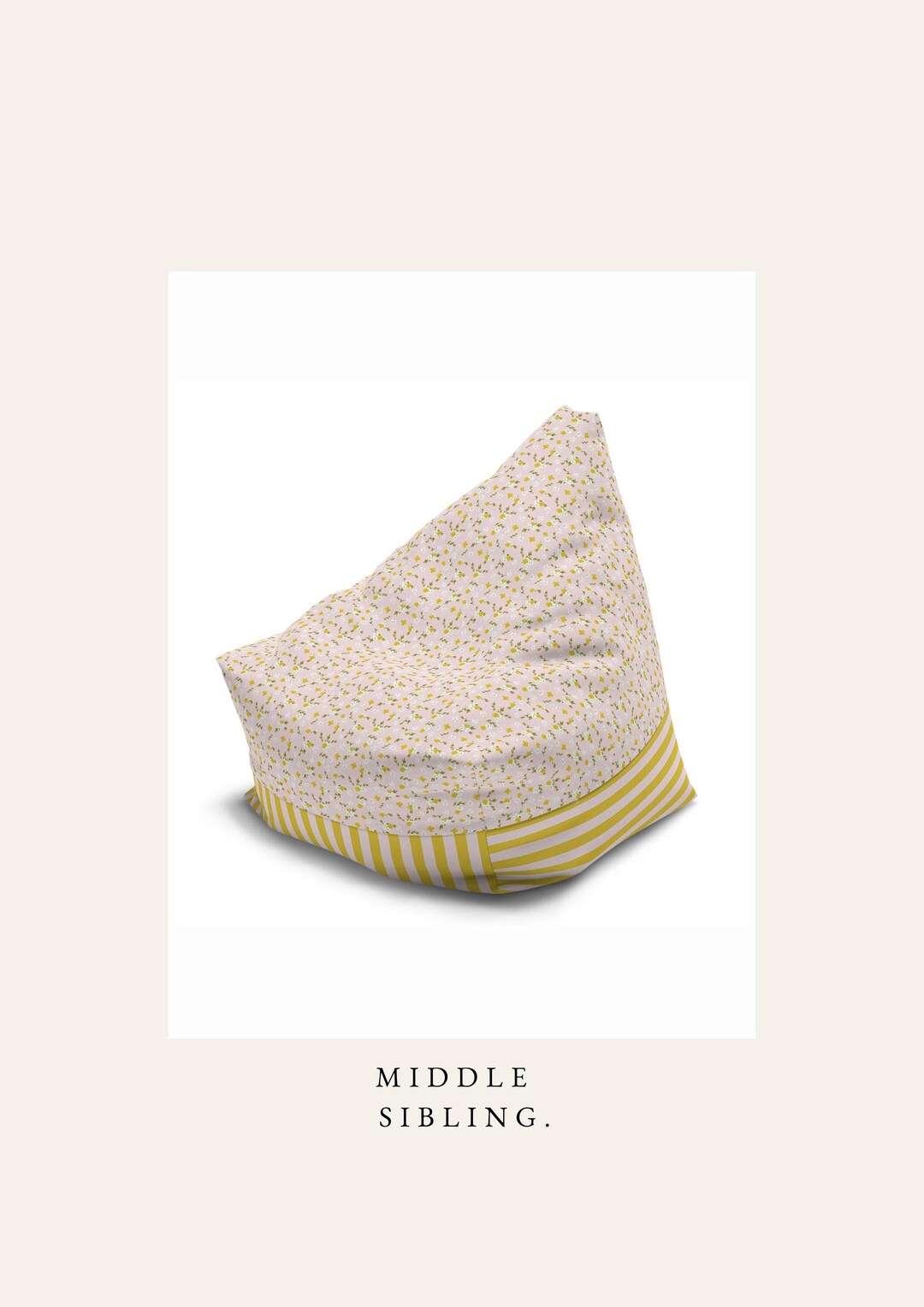 Bean Bag Chair Cover for Girl Room Decor Gift Idea Kid Bean Bag Floral Stripe Bean Bag Seat Bean ...