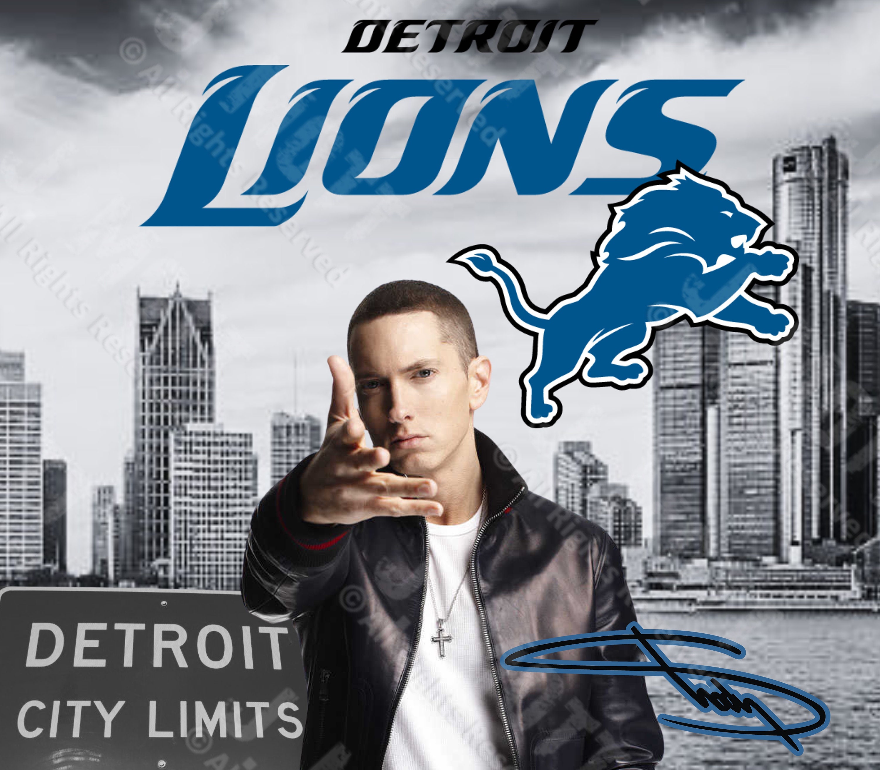 Detroit Lions Eminem 20 Unzen dünne Sublimationsfolie - Etsy.de