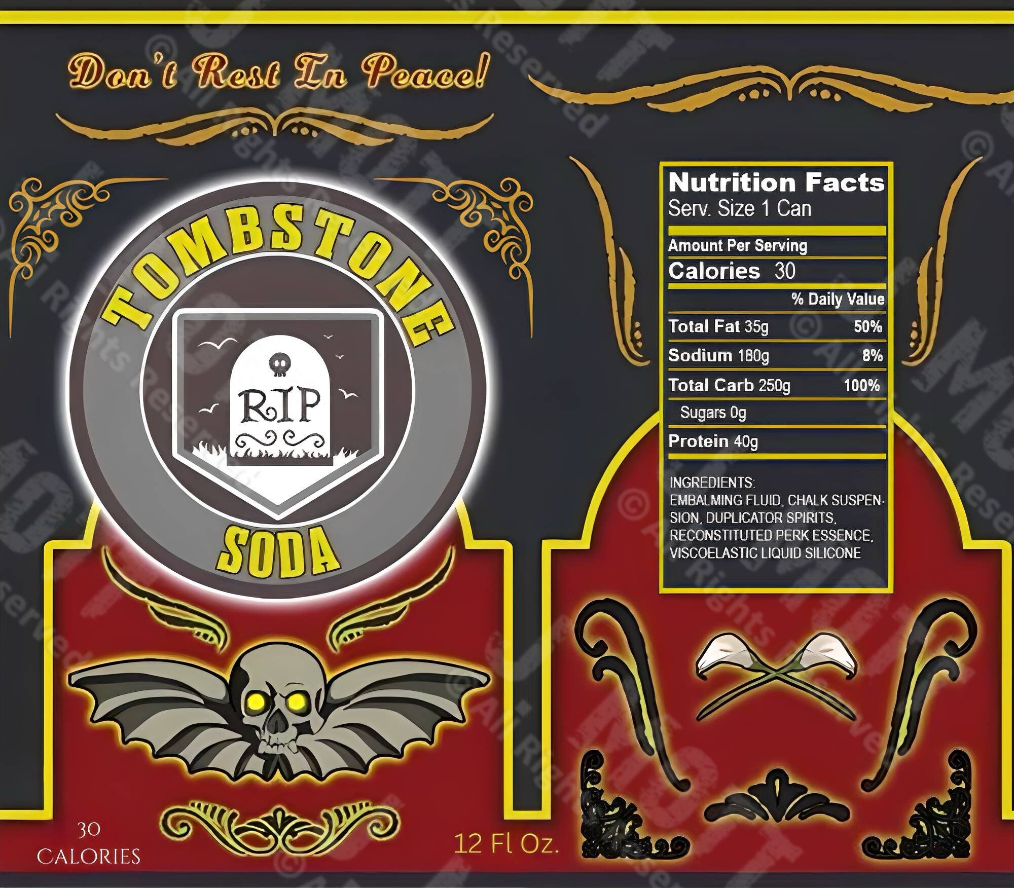 Cod Perk Tombstone Soda 20oz Sublimation Tumbler Wrap - Etsy