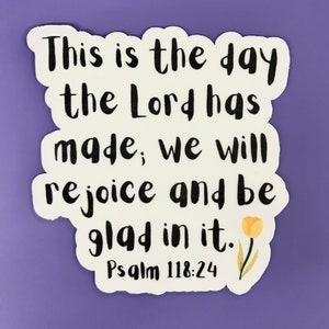 Psalm 118:24 Bible Verse Sticker - Etsy
