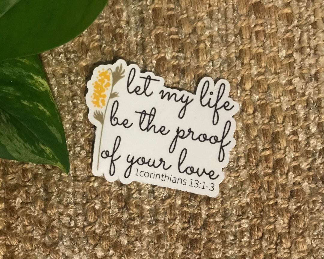 Hand Made Bible Verse Sticker 1 Corinthians 13:1-3 - Etsy
