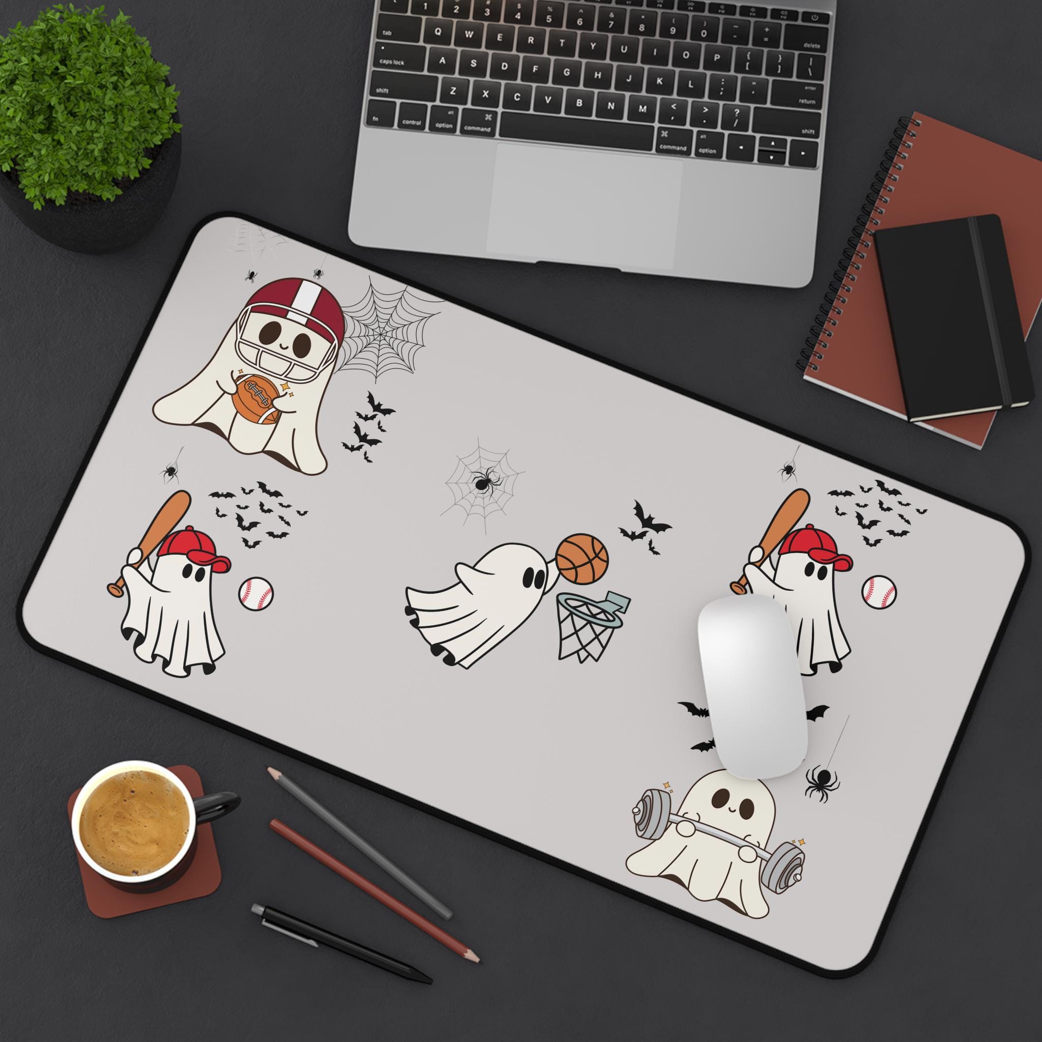 Spooky Halloween Desk Mat With Six Ghosts Halloween, Spooky Season ...