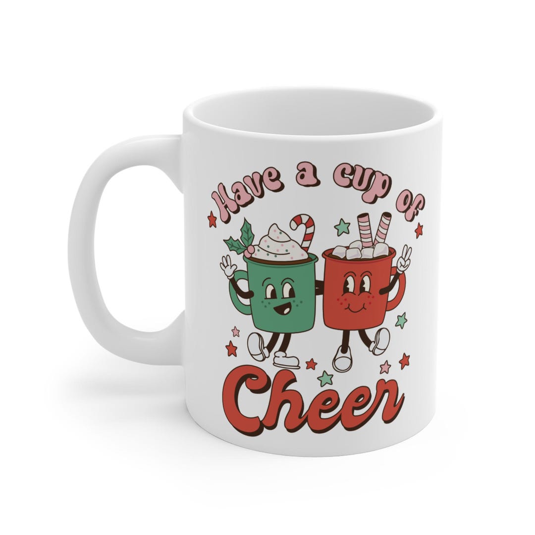 Christmas Hot Chocolate Mug Set With Whipped Cream and Peppermint ...