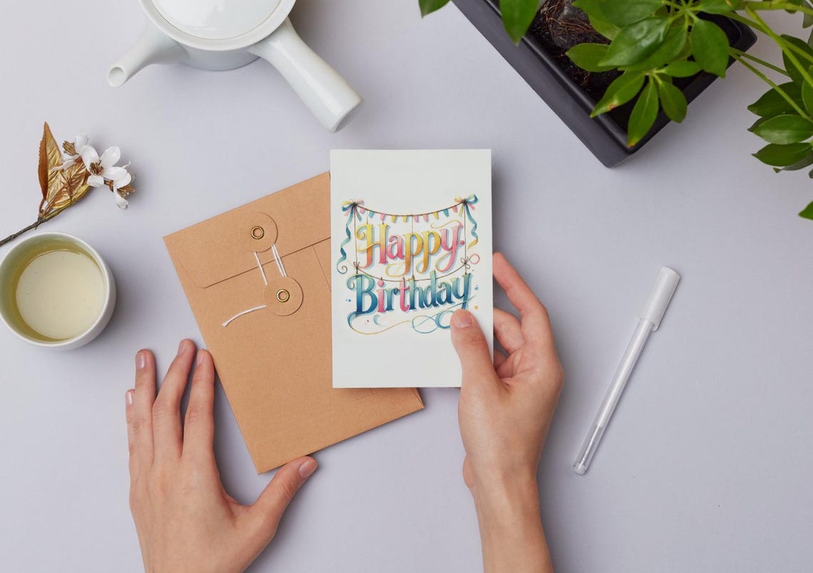 Printable Birthday Card, Digital Download, Cute Birthday Greeting Card ...