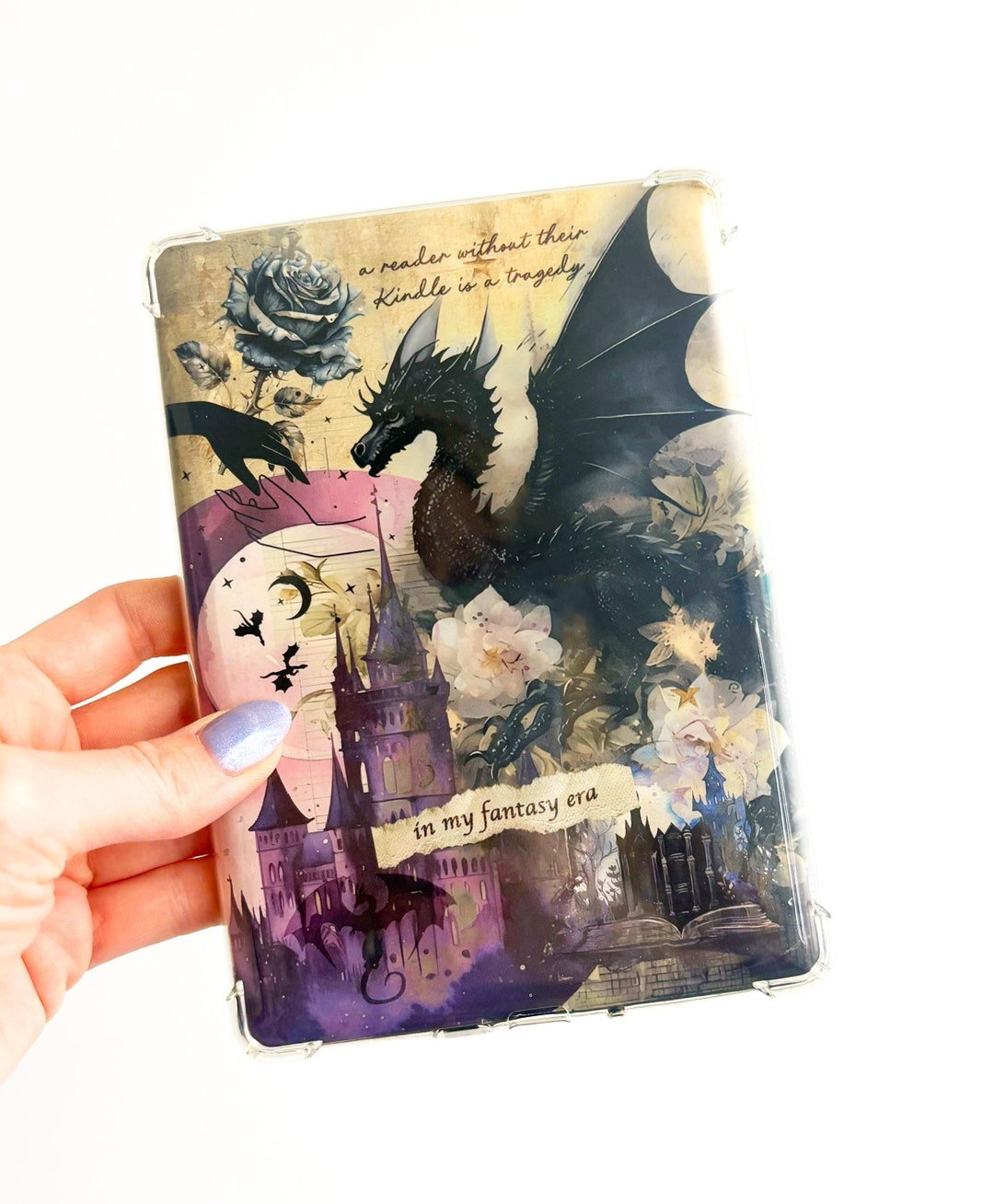 Fantasy Era Kindle Insert - Mystical Dragons and Enchanting Fantasy Design for Clear Cases ...