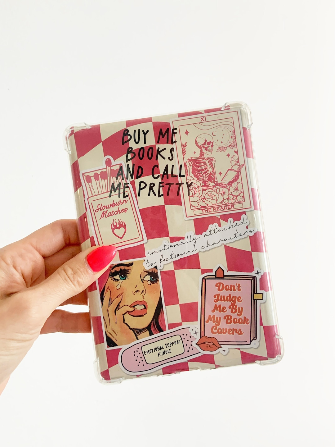 CHECKERED Kindle Insert for Clear Case PRINTABLE Pink Theme Paperwhite ...