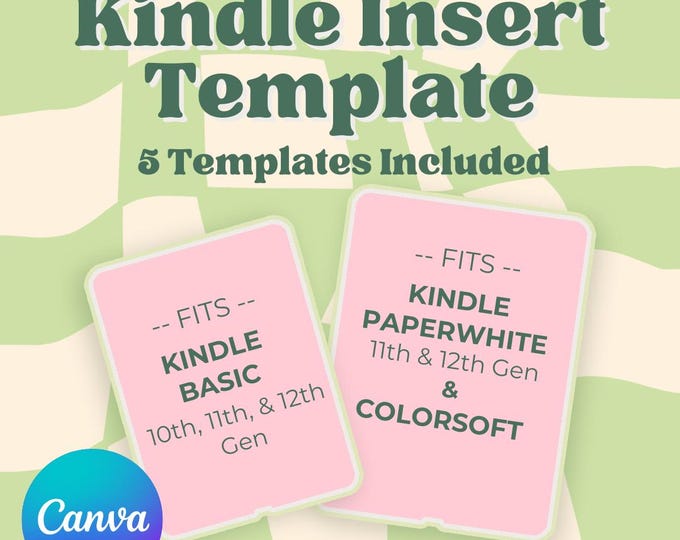 DIY Kindle Insert Canva Template | Customizable Templates for Kindle ...