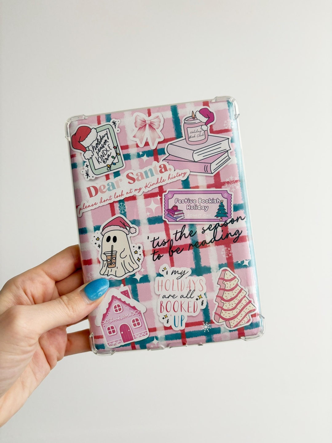 Pink Christmas Kindle Insert | Bookish Sticker Inspired | Fits Kindle ...