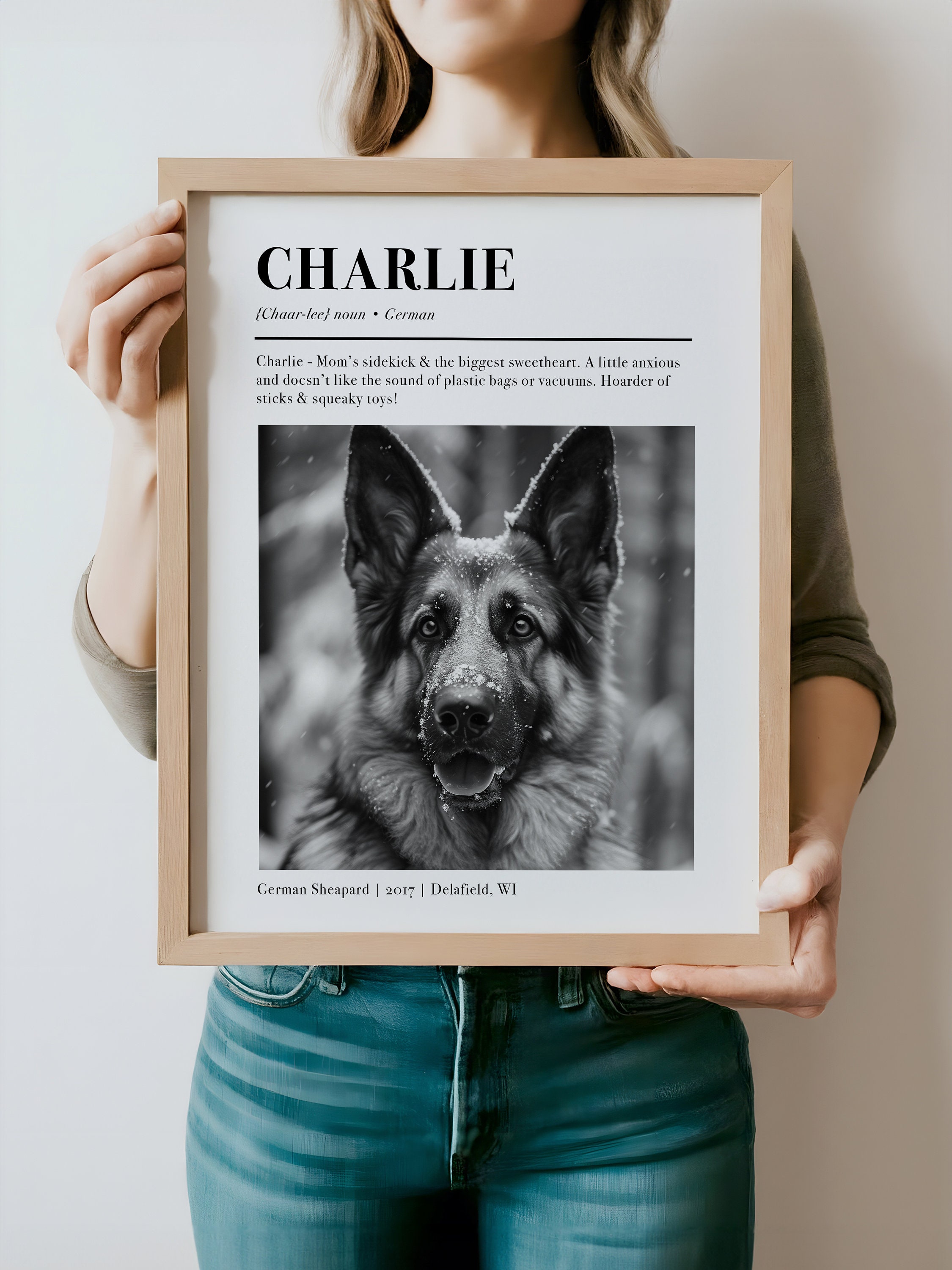 Customizable Dog Definition Printable Portrait A Perfect Gift for Pet ...