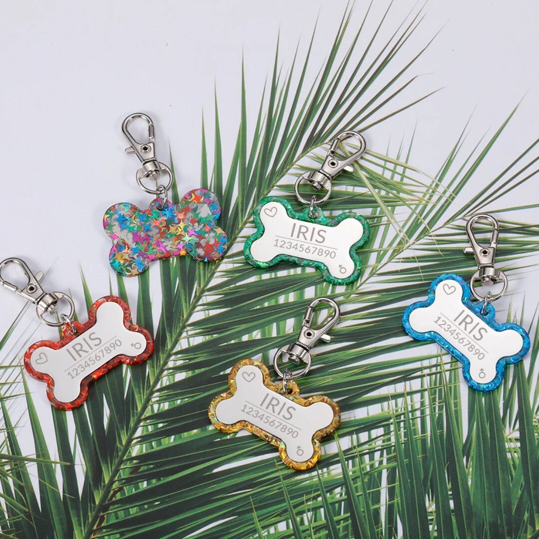 Dog Name Tag, Bone Dog Tag Personalized for Dogs, Engraved Dog Tag ...