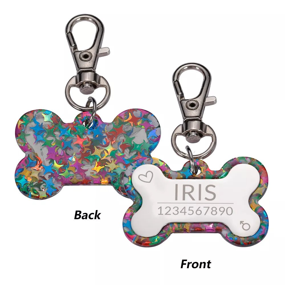 Dog Name Tag, Bone Dog Tag Personalized for Dogs, Engraved Dog Tag ...