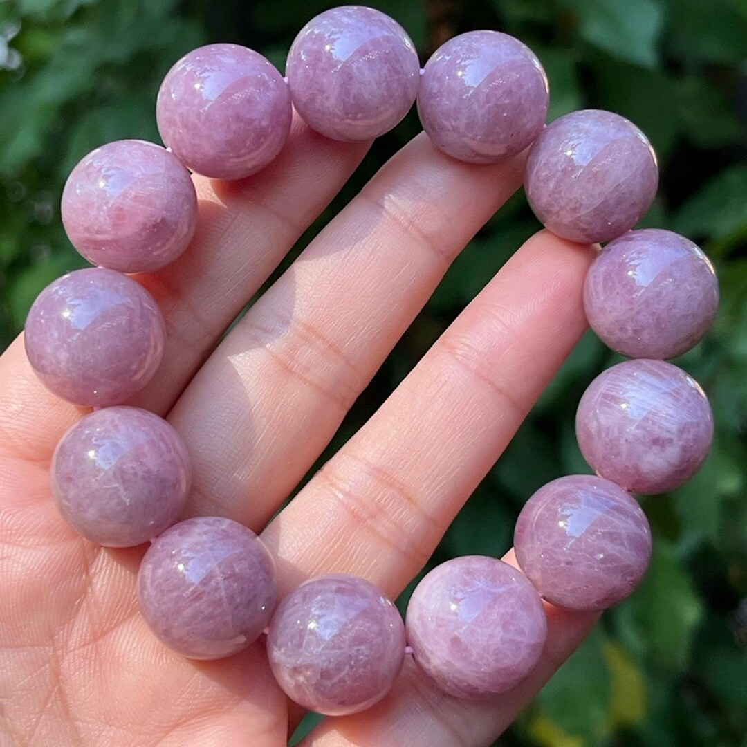 17mm Chunky Stretchable Purple Rose Quartz Bracelet - Etsy