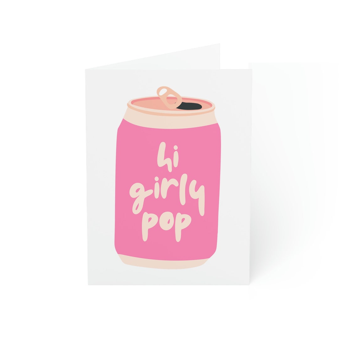 Hi Girly Pop Greeting Card, Cute Notecards, Girly Pop Creative - Etsy