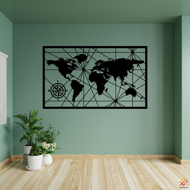 Mapa del mundo SVG Mapa del mundo con brújula svg Globe Cut File World ...