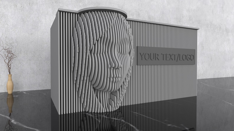 Parametric Woman Face Reception Desk - Customizable Parametric Desk ...