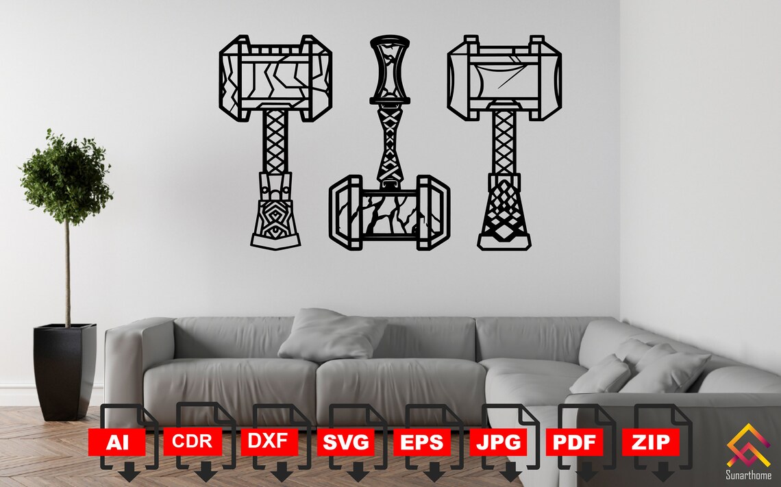 Thor Svg Thor Hammer Svg Mjölnir SVG Nordic God Svg Hammer Clipart ...