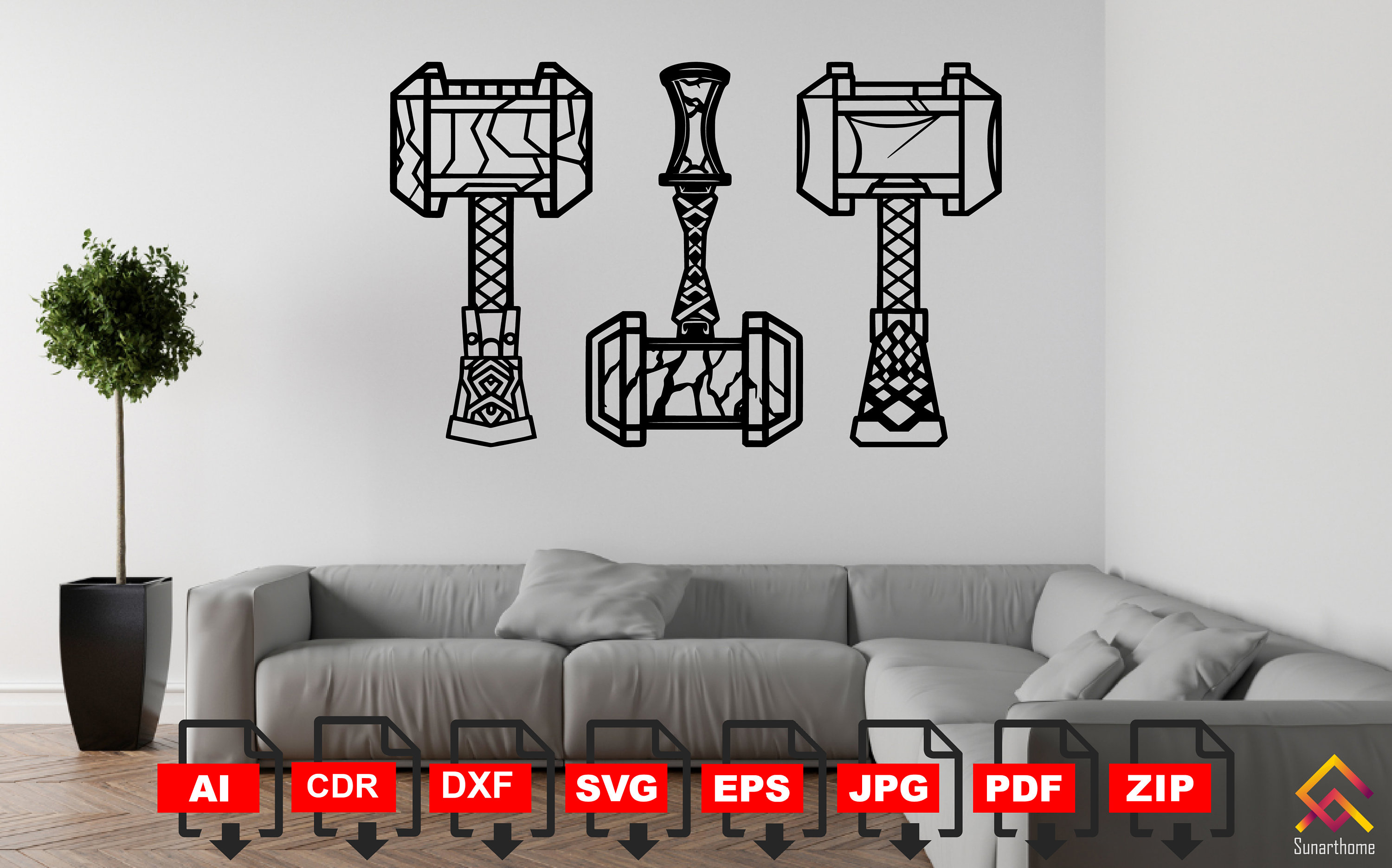 Thor Svg Thor Hammer Svg Mjölnir SVG Nordic God Svg Hammer Clipart ...