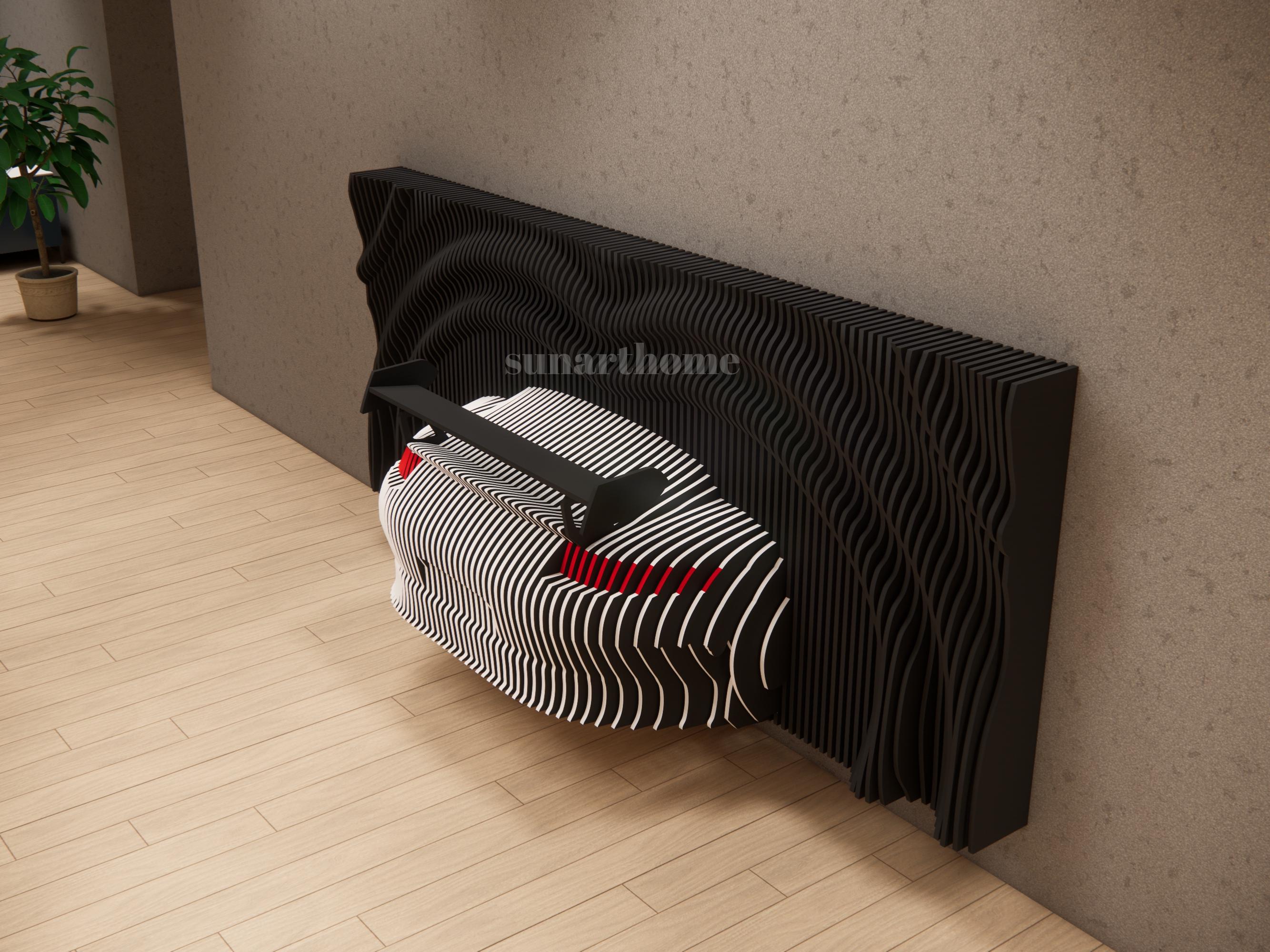 Parametric Car Wall Art for CNC Cutting, Modern Sports Car Inspired ...