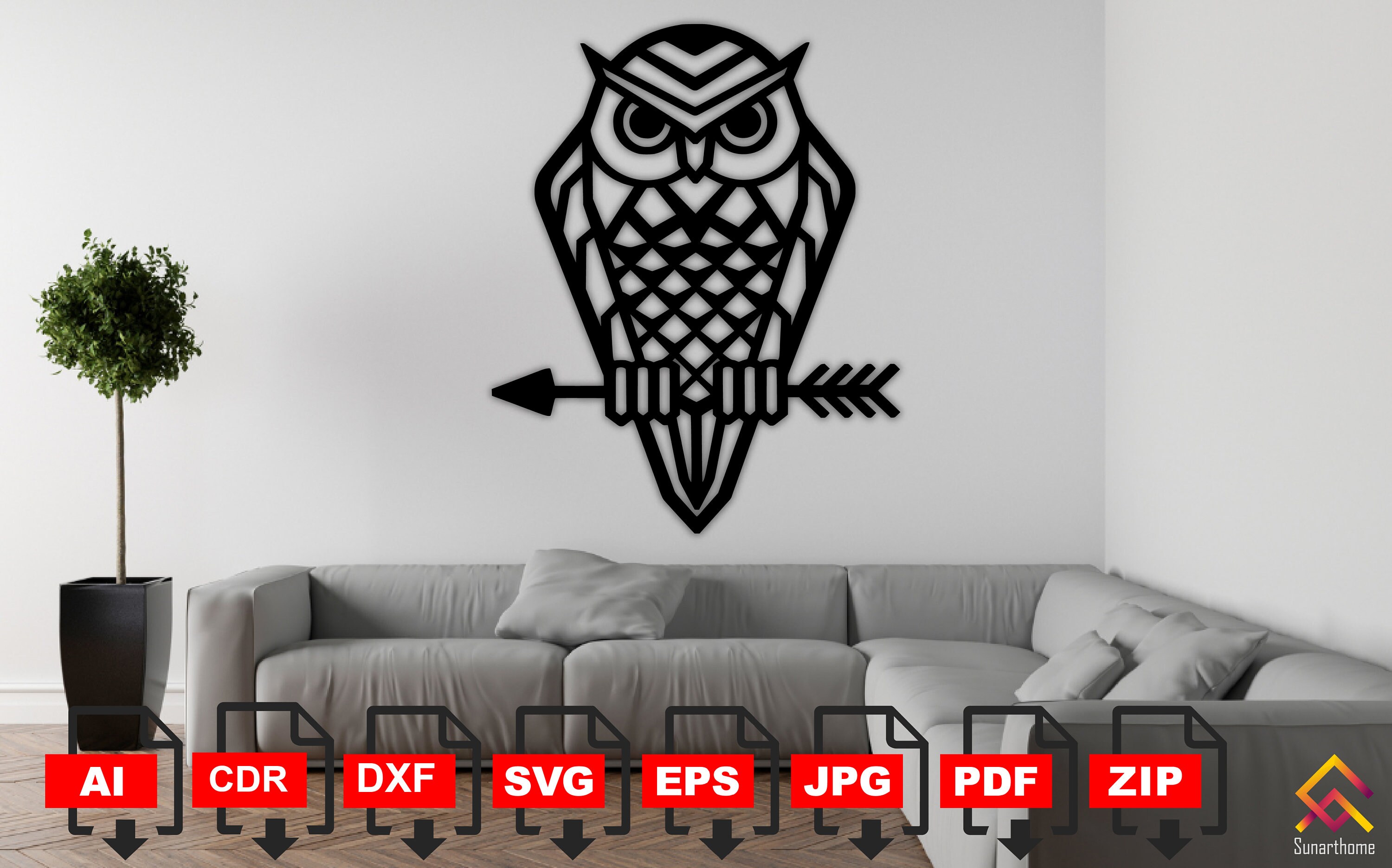 Owl SVG Geometric Owl Svg Owl Png Clipart Owl Dxf File for - Etsy