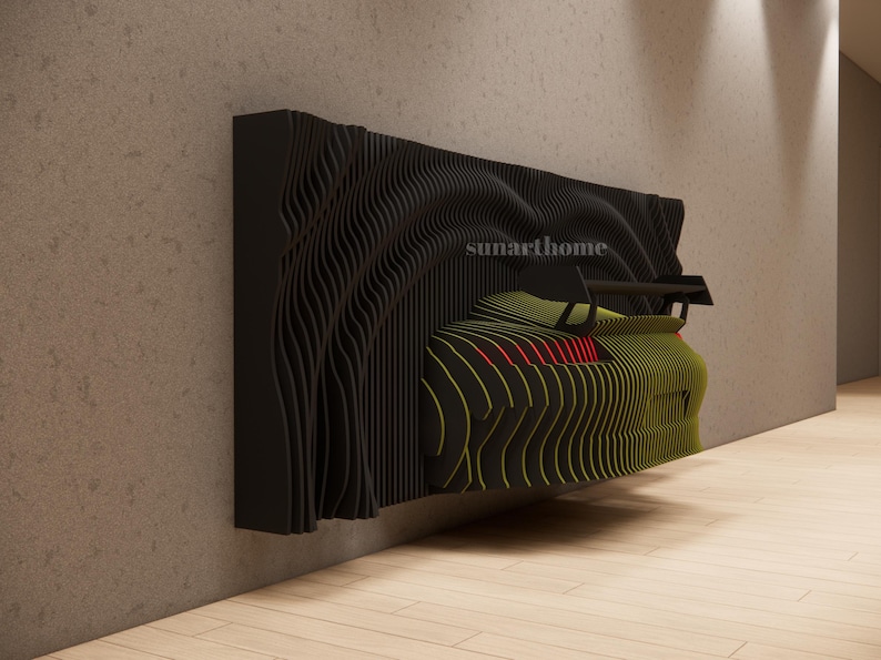 Parametric Car Wall Art for CNC Cutting, Modern Sports Car Inspired ...