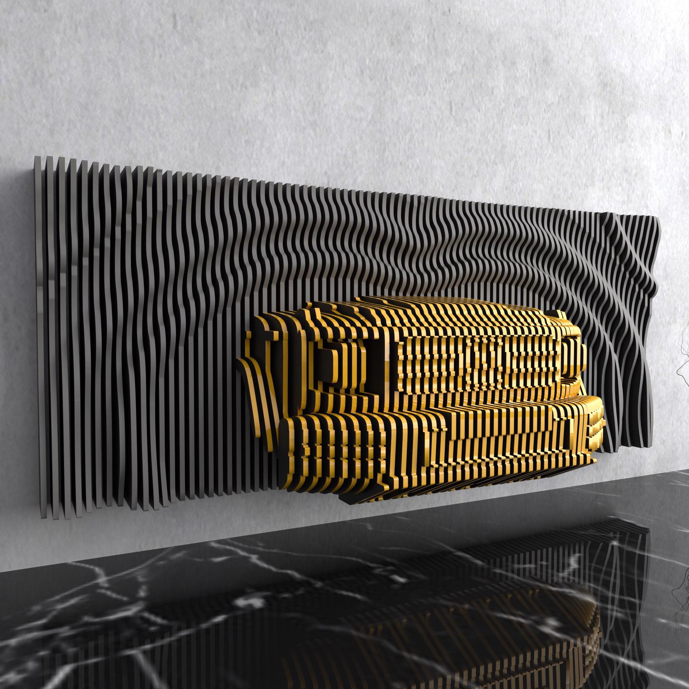 Parametric Wall Art Laser Cut Files , Modern Car Decor, Parametric Car ...