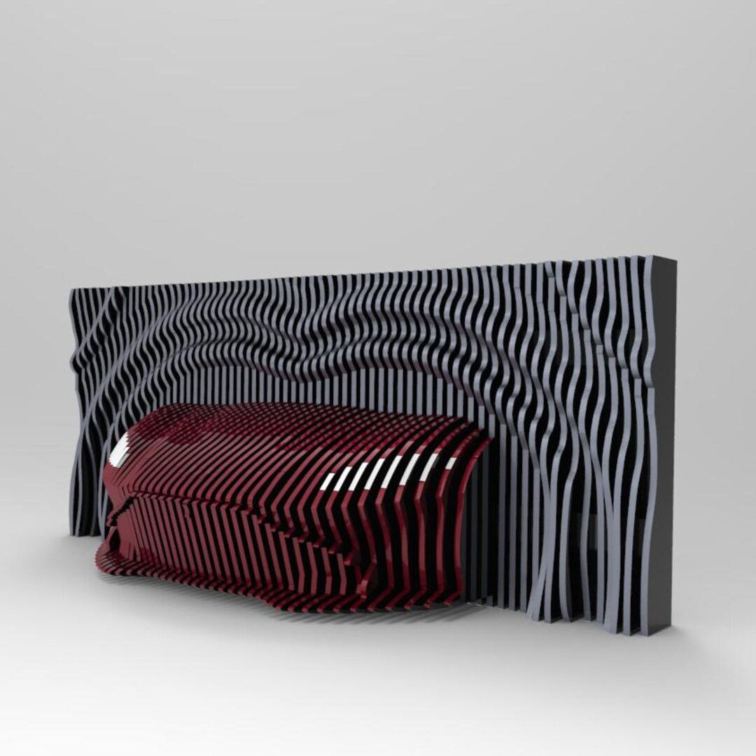 Parametric Car Wall Art Wavy Wooden Laser Cut Decor Home & Office Wall ...