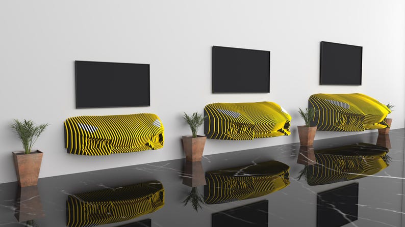 Parametric TV Unit - Wavy Wooden Laser Cut Console for Modern Home ...