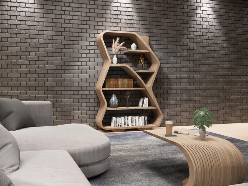 Parametric Shelf, Parametric Wooden Bookshelf, Modern Bookshelf Decor ...
