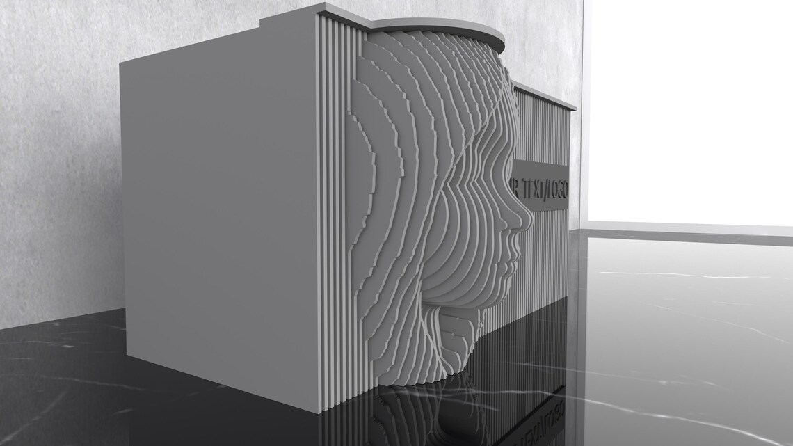 Parametric Woman Face Reception Desk - Customizable Parametric Desk ...