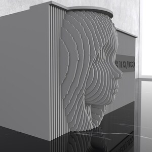 Parametric Woman Face Reception Desk - Customizable Parametric Desk ...