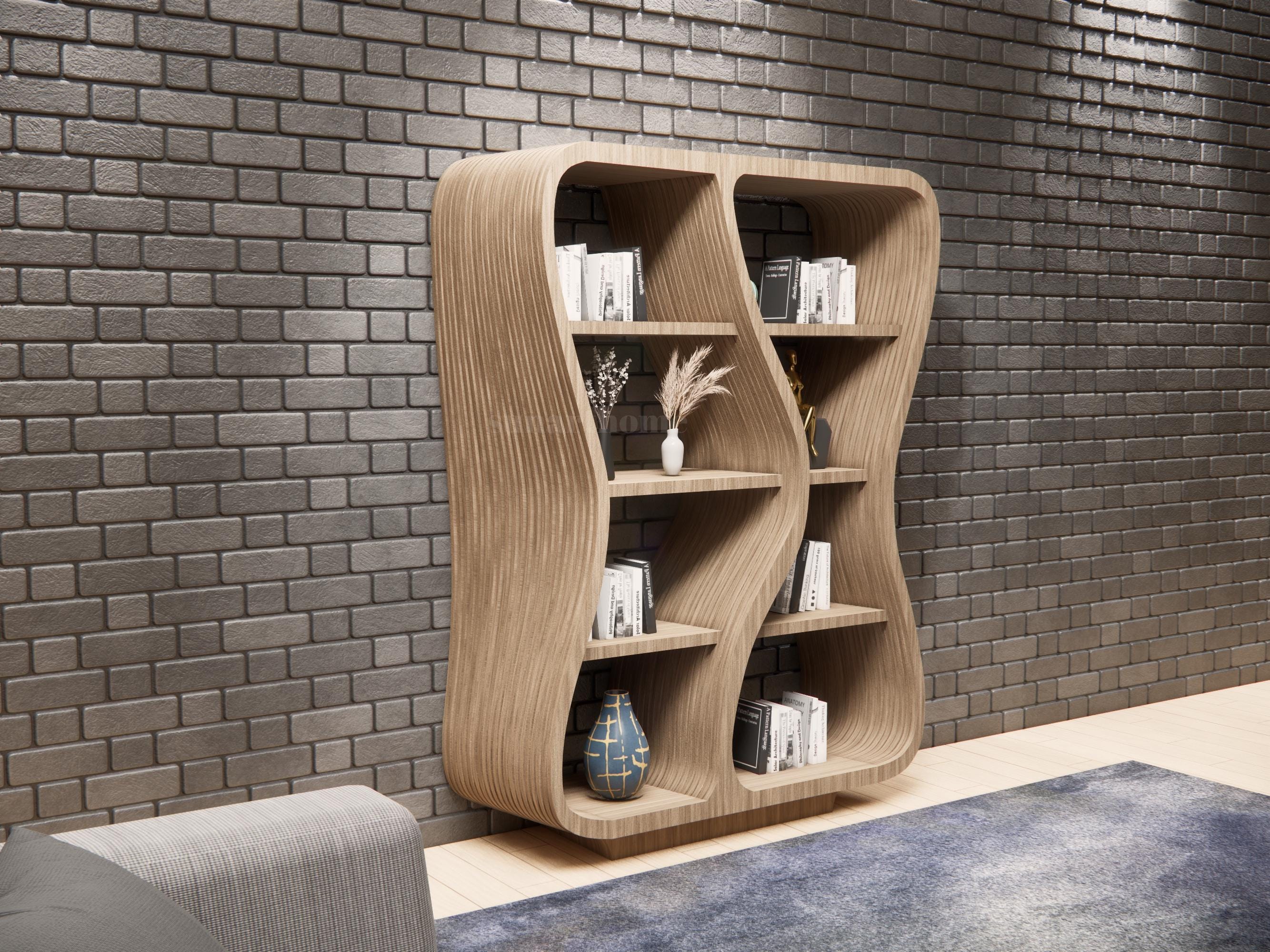 Parametric Wooden Bookshelf DXF File –parametric CNC Shelf Design ...