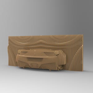 Parametric Car Wall Art - Wavy Wooden Laser Cut Decor- Modern Wall ...